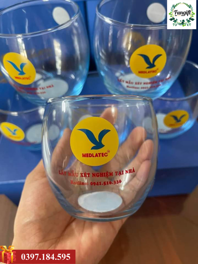 Cốc Thủy Tinh Luminac In Logo Medlatec - Ly Thủy Tinh Quà Tặng Hà Nội
