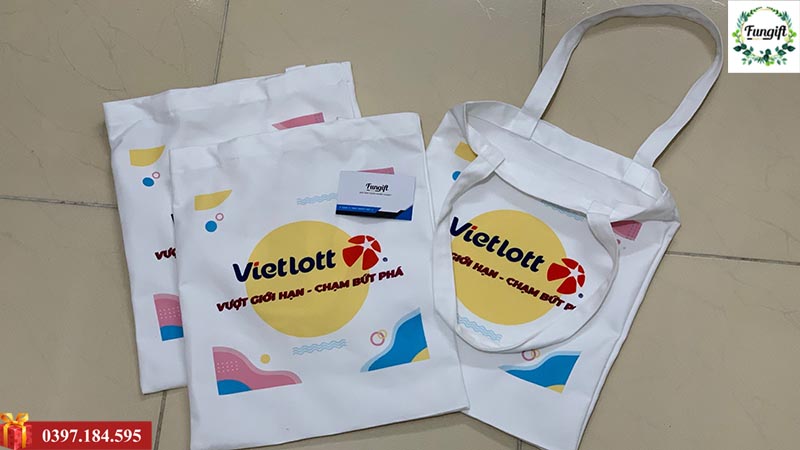 Túi Tote Vải Canvas In Logo Vietlott - Xưởng May Túi Vải Theo Yêu Cầu