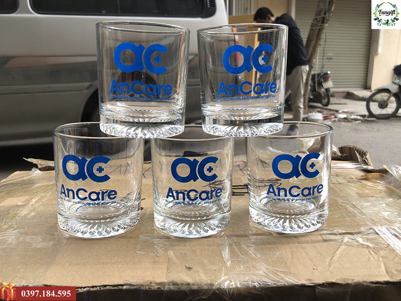 Bộ Cốc Thủy Tinh Quà Tặng In Logo Ancare Theo Yêu Cầu Giá Rẻ Hà Nội