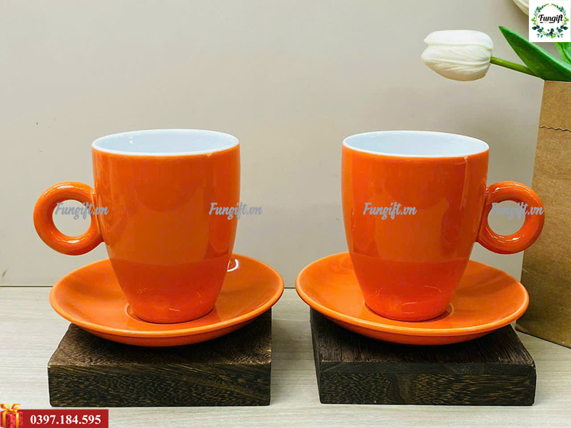 Ly Sứ Latte Quai Tròn Nhiều Màu Khác Nhau - Cốc Sứ Uống Cafe