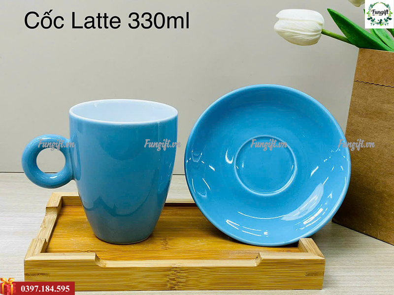 Ly Sứ Latte Quai Tròn Nhiều Màu Khác Nhau - Cốc Sứ Uống Cafe