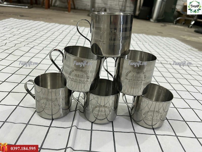 Cốc Uống Nước Bằng Inox Khắc Tên Quà Tặng THCS Nam Từ Liêm