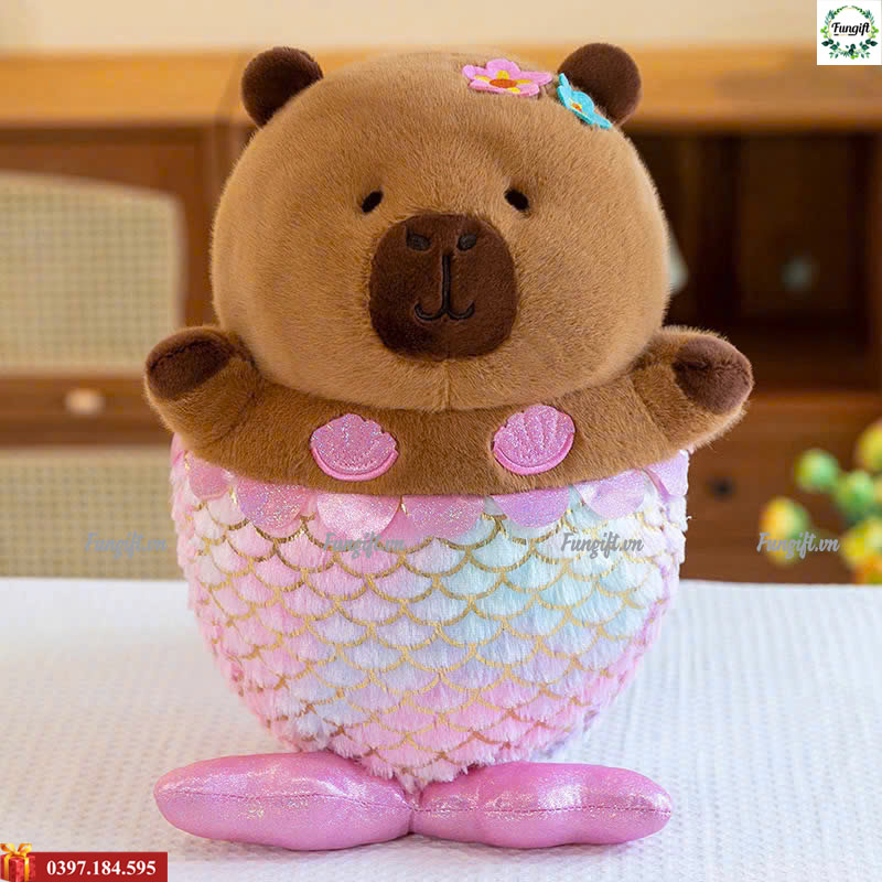 Gấu Bông Capybara Tiên Cá - Xưởng Sản Xuất Gấu Bông Theo Yêu Cầu