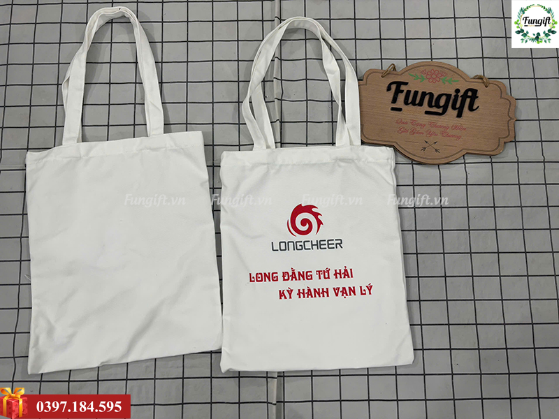In Túi Vải Logo Doanh Nghiệp Làm Quà Tặng Longcheer Theo Yêu Cầu