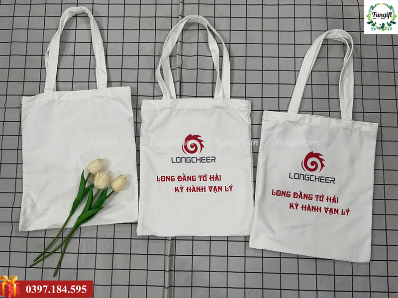 In Túi Vải Logo Doanh Nghiệp Làm Quà Tặng Longcheer Theo Yêu Cầu